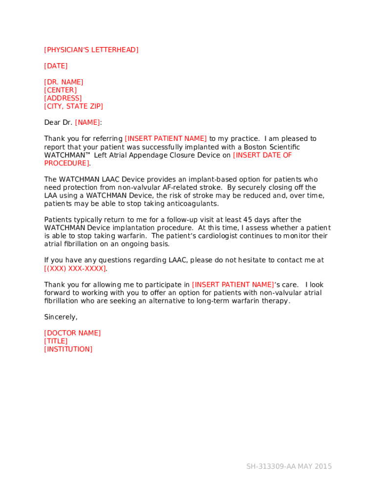 Letter of Appeal Template for Denied Claim or Pre-Authorization Doc ...