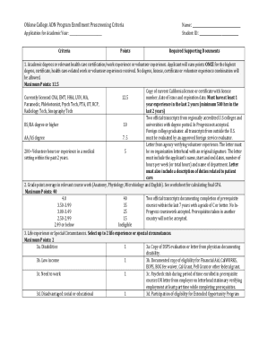 Fillable Online ADN Program Enrollment Prescreening Criteria ...