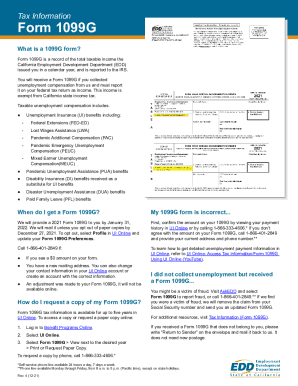 Fillable Online edd ca Instructions for Form 1099-G (2021)Internal ...