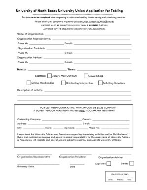 Fillable Online studentaffairs unt University of North Texas University ...