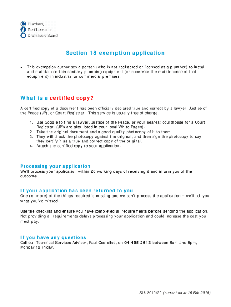 Fillable Online Section 18 Emergency Exemptions - California Department ...