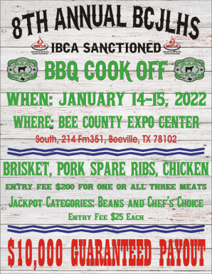 Fillable Online Cook County Cook Off Classic BBQ Competition Official ...
