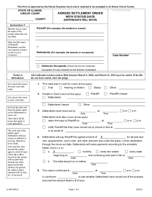 Fillable Online Illinois Standardized Forms - Approved - Agreed ...
