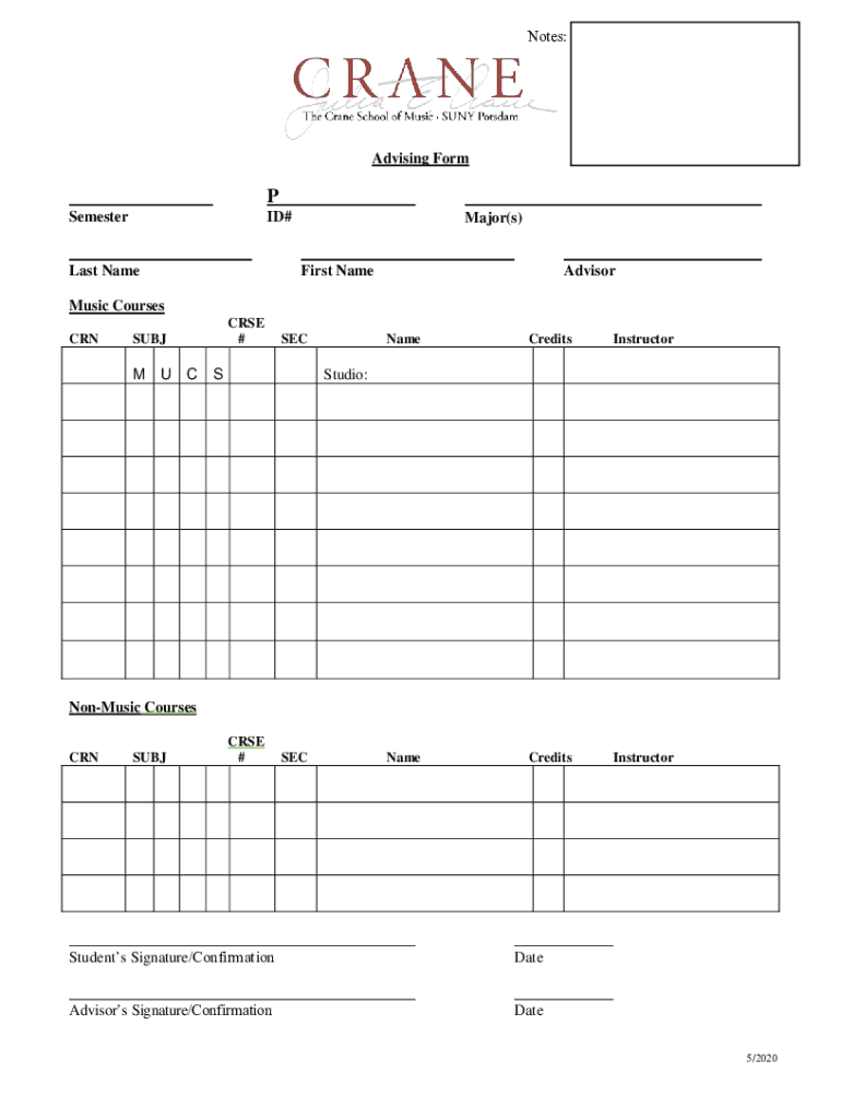 Fillable Online Advising Form Fax Email Print - pdfFiller