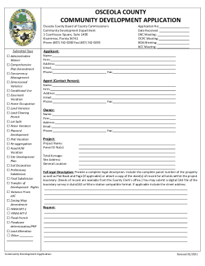 Fillable Online Community Development Application Cover Sheet - Osceola ...