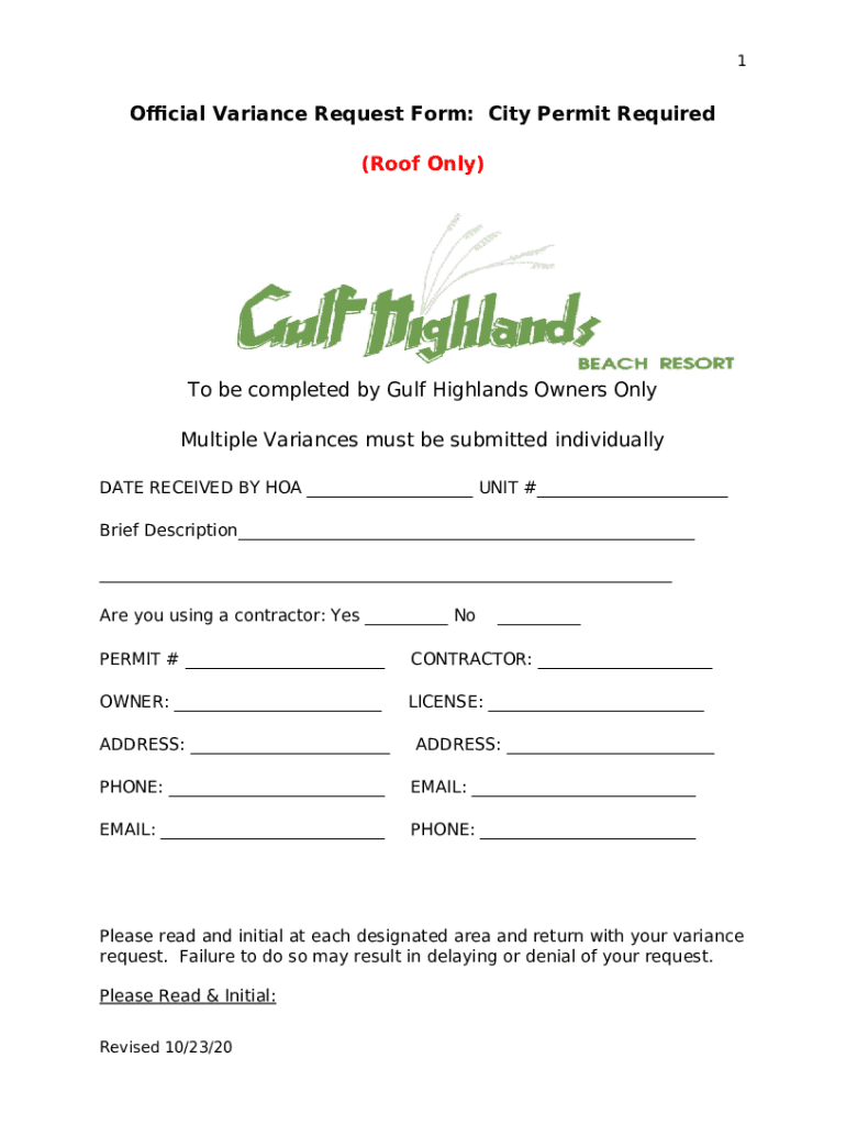 www.pdffiller.com535360086--Official-VarianceOfficial Variance Request ...