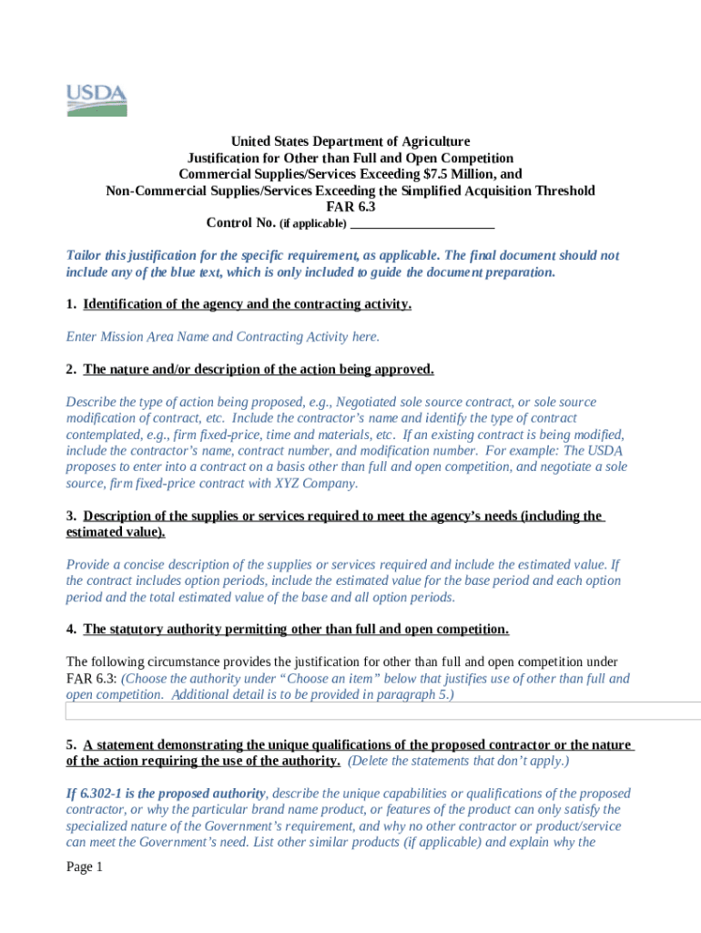 Competition Requirements - USDA Doc Template | pdfFiller