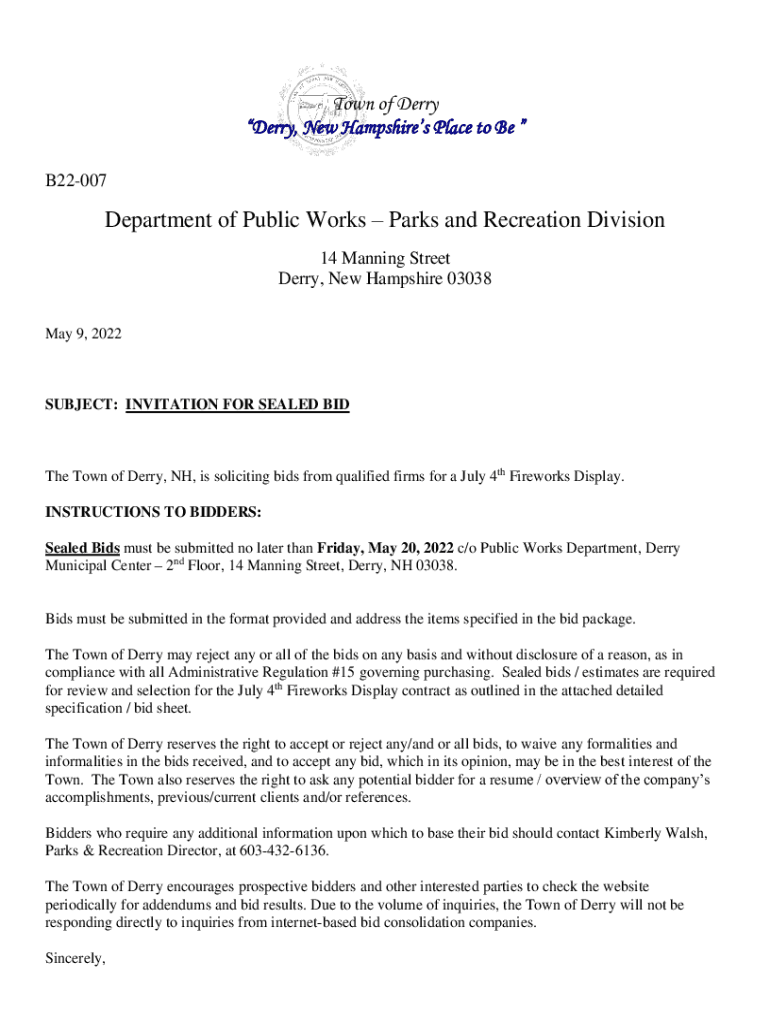 Fillable Online Department of Public Works Parks and Recreation ...