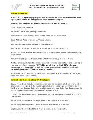 PROJECT REQUEST INSTRUCTIONS - University of WisconsinParkside Doc ...