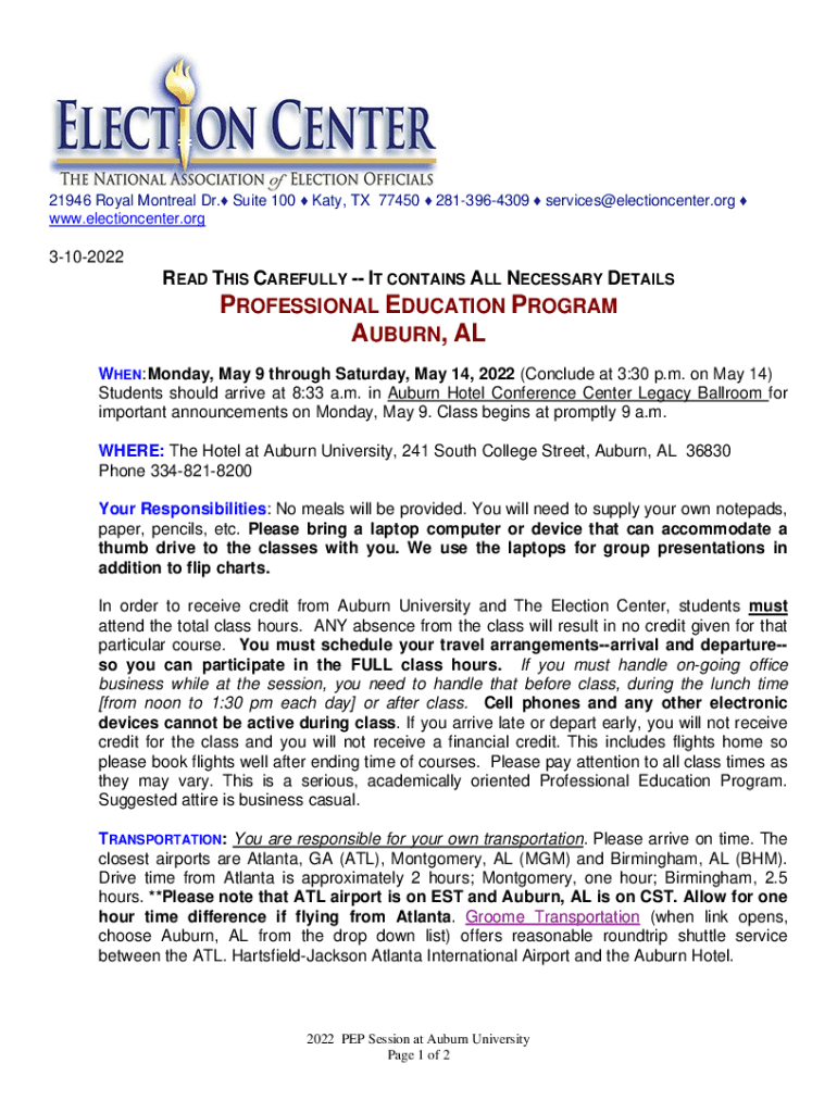 Fillable Online Professional Education Program Registration Form ...