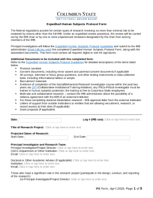 Federal Policy for the Protection of Human Subjects Doc Template ...