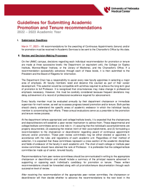 Fillable Online Guidelines for Submitting Academic Promotion and Tenure ...