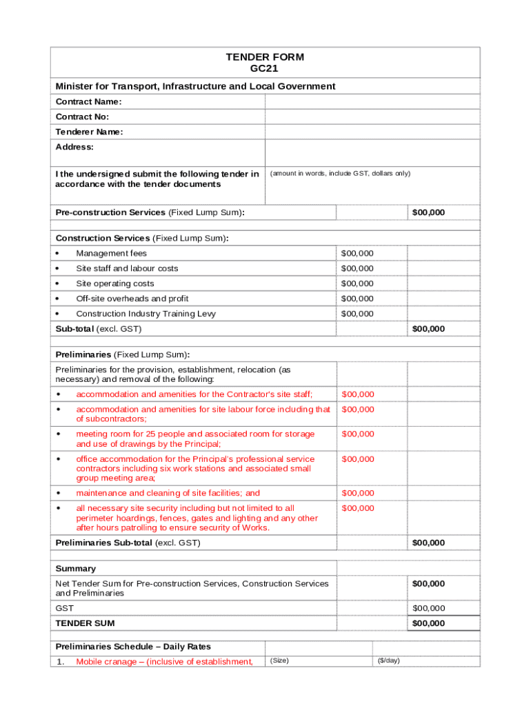 TENDER - Department for Infrastructure and Transport (DIT) Doc Template ...