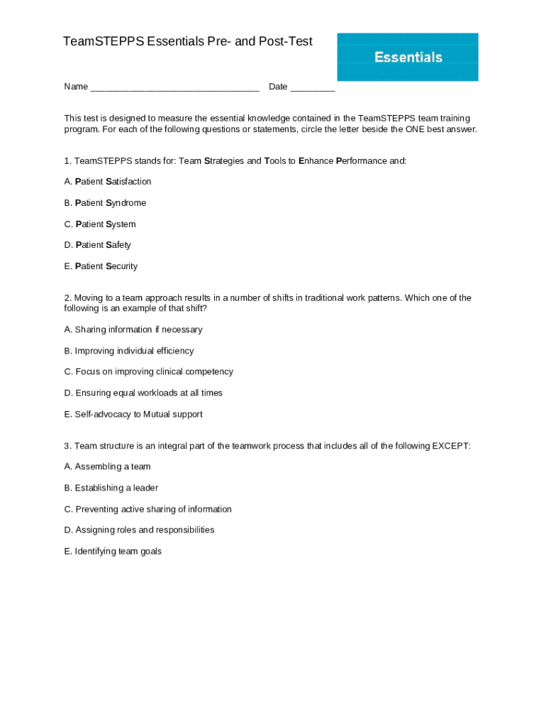 TeamSTEPPS Teamwork Perceptions Questionnaire ManualTeamSTEPPS Teamwork ...