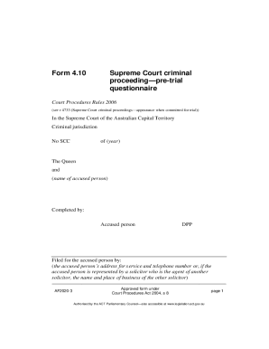 Fillable Online Form 4.10 Supreme Court criminal proceedingpre-trial ...