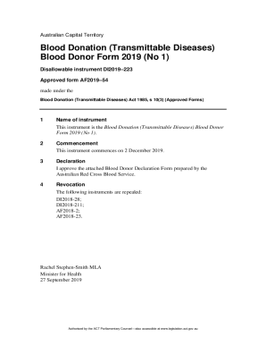 Fillable Online Blood Donation (Transmittable Diseases) Blood Donor ...