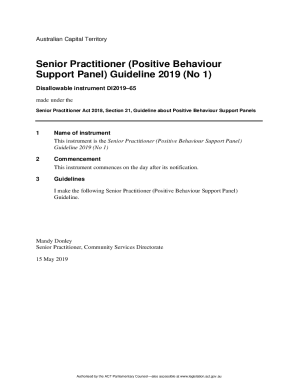 Fillable Online Senior Practitioner (Positive Behaviour Support Panel ...