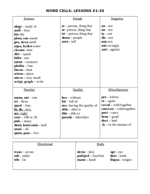 WORD CELLS REVIEW Doc Template | pdfFiller