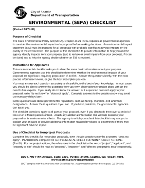 SEPA checklist guidance - Washington State Department of EcologySEPA ...