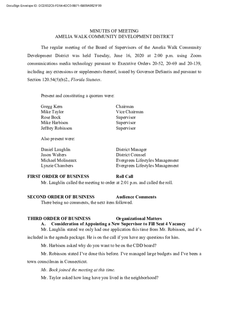 Fillable Online AMELIA WALK COMMUNITY DEVELOPMENT DISTRICT Fax Email ...