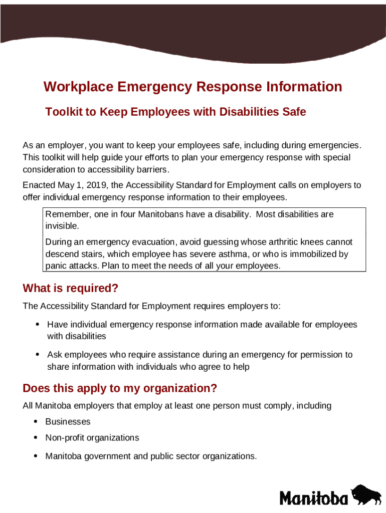 Workplace Emergency Response Ination - The Accessibility for ... Doc ...