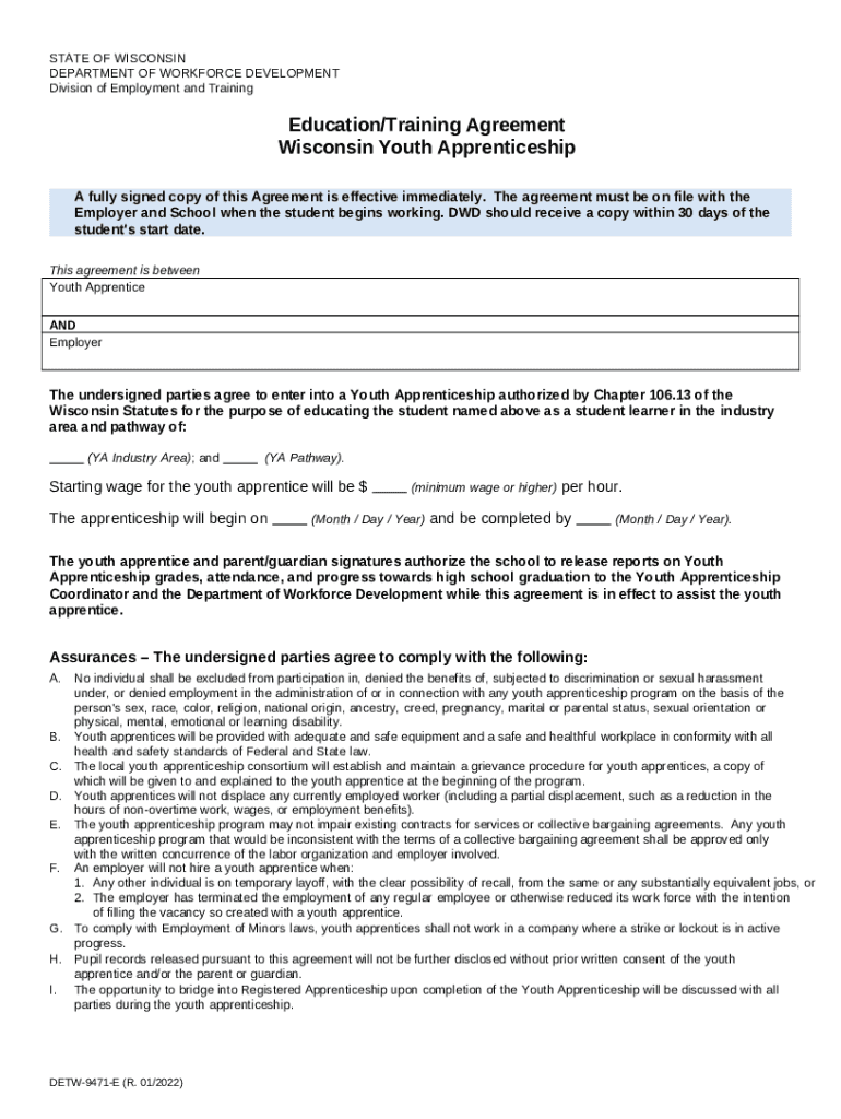 STATE OF WISCONSIN DEPARTMENT OF WORKFORCE DEVELOPMENT Division of ...