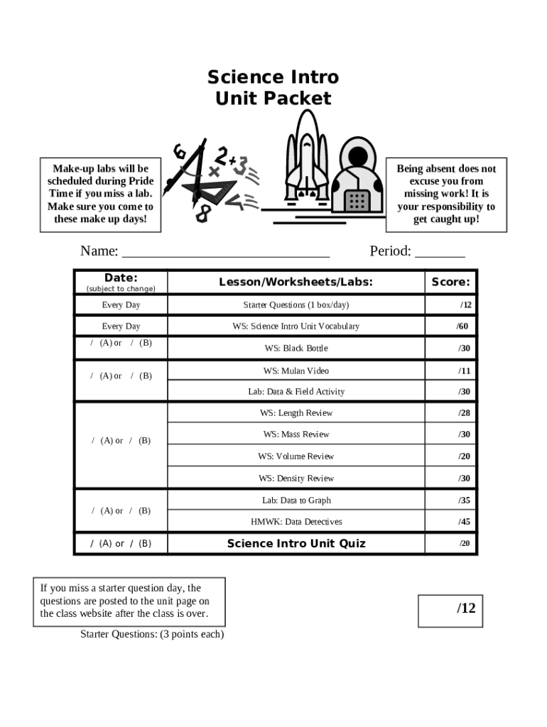 Gravity Unit Packet - Mr. Burrell's 8th Grade Science Class Doc ...