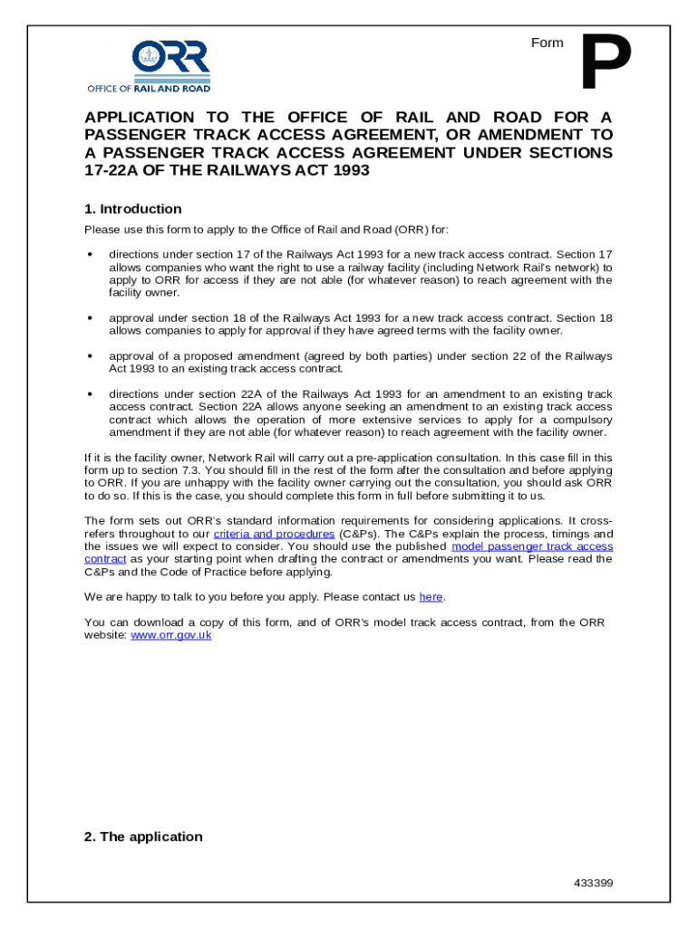 Passenger access application - orr.gov.uk Doc Template | pdfFiller