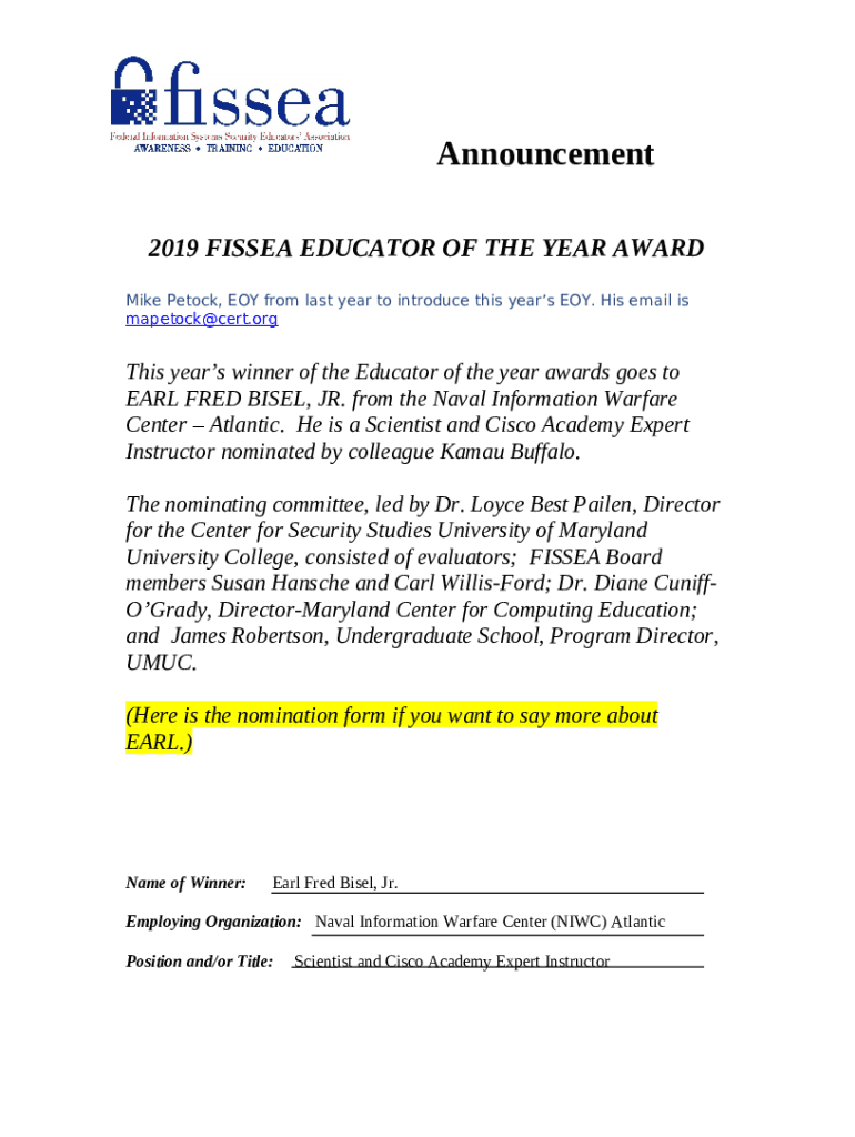 NOMINATION - NIST - csrc nist Doc Template | pdfFiller