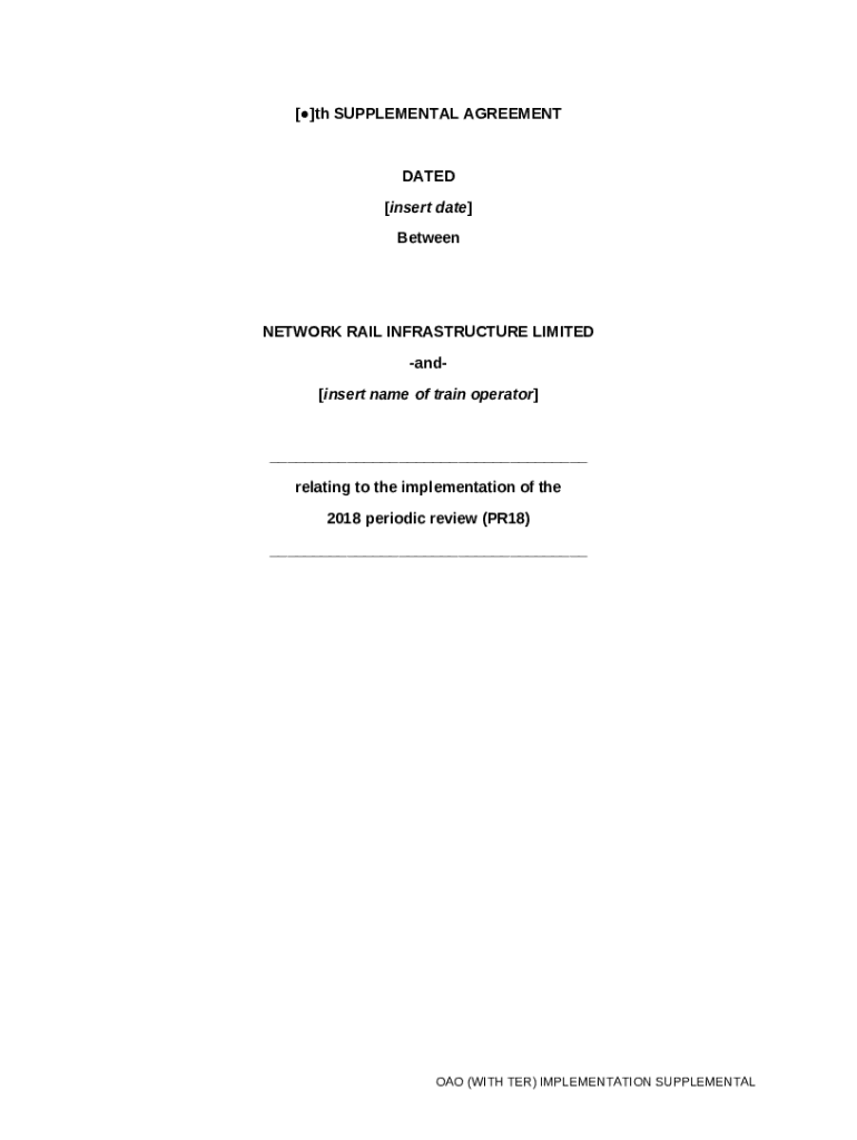 Catalogue of Network Rail StandardsImplementation Agreement (Emerging ...