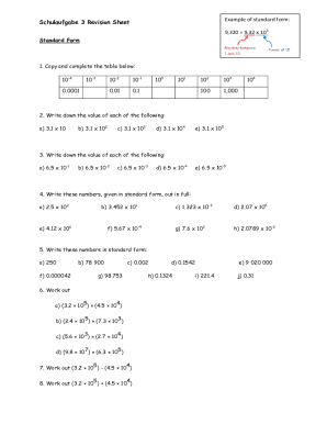 Fillable Online Schulaufgabe 3 Revision Sheet Example of standard form Fax Email Print - pdfFiller