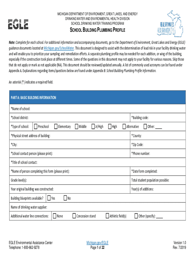 Fillable Online School Building Plumbing Profile Fax Email Print ...