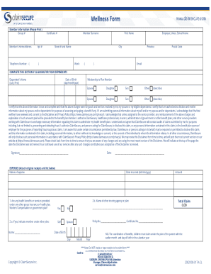 Fillable Online Wellness Form - ClaimSecure Fax Email Print - pdfFiller