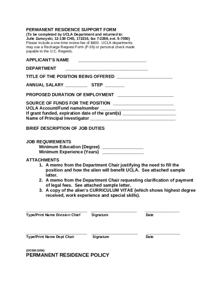 PERMANENT RESIDENT Guidelines - David Geffen School of Doc Template ...