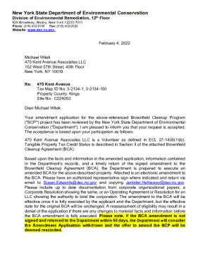 Fillable Online NEW YORK STATE DEPARTMENT OF ENVIRONMENTAL CONSERVATION ...