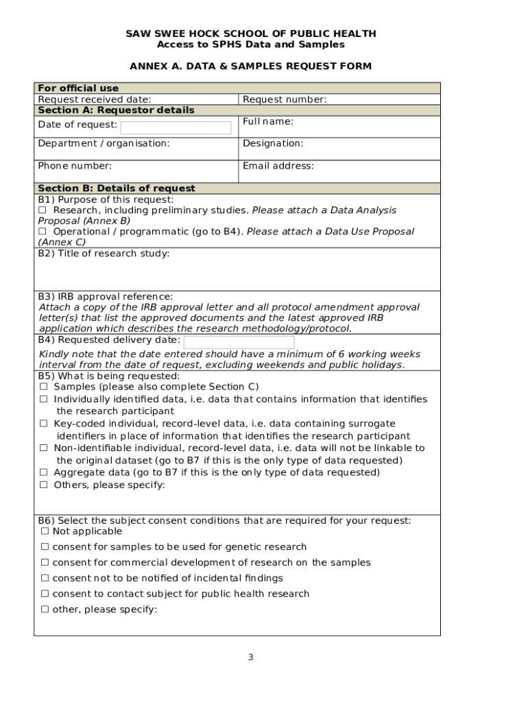 Centre for Molecular Epidemiology. SOP for Research Data Request Doc ...
