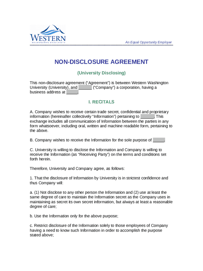 Confidentiality Disclosure Agreements (CDA) - Office of ResearchUAB Doc ...