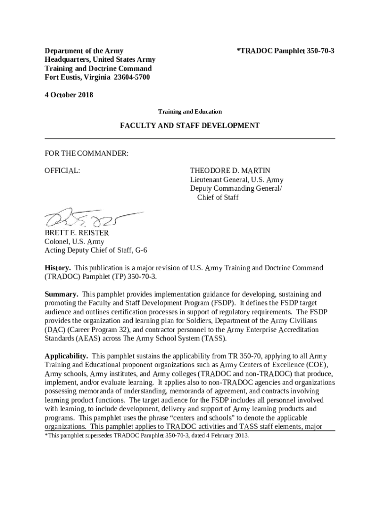 Department of the Army *TRADOC Regulation 350-70 Headquarters, United ...