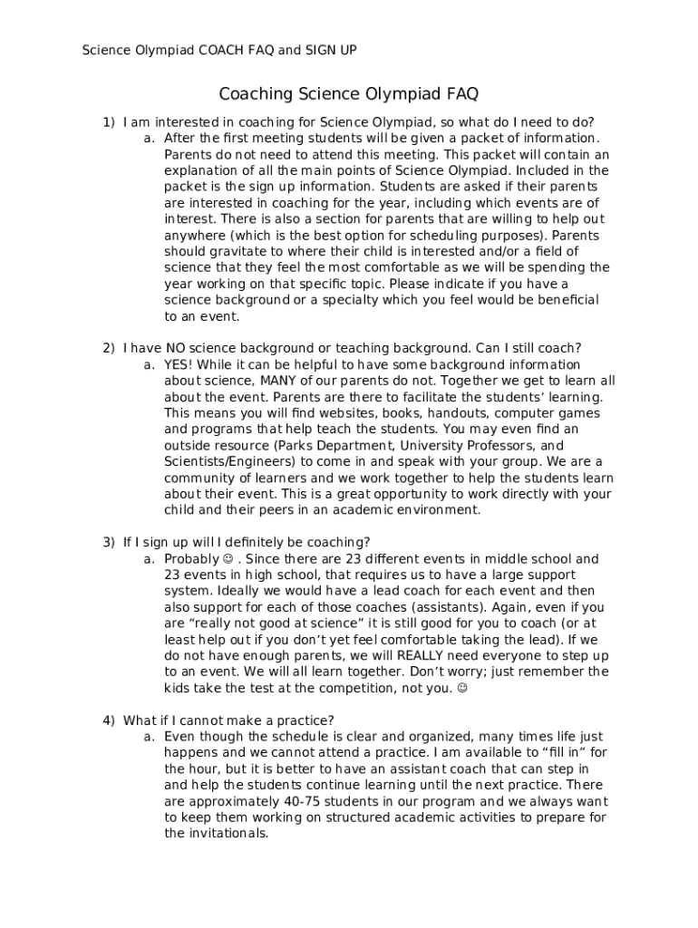 Science OlympiadDr. Kaht and Ms. Crain Doc Template | pdfFiller