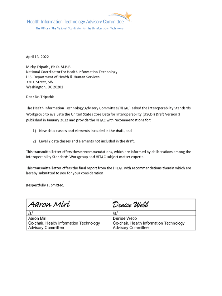 Fillable Online U.S. Core Data for Interoperability Draft Version 3 ...