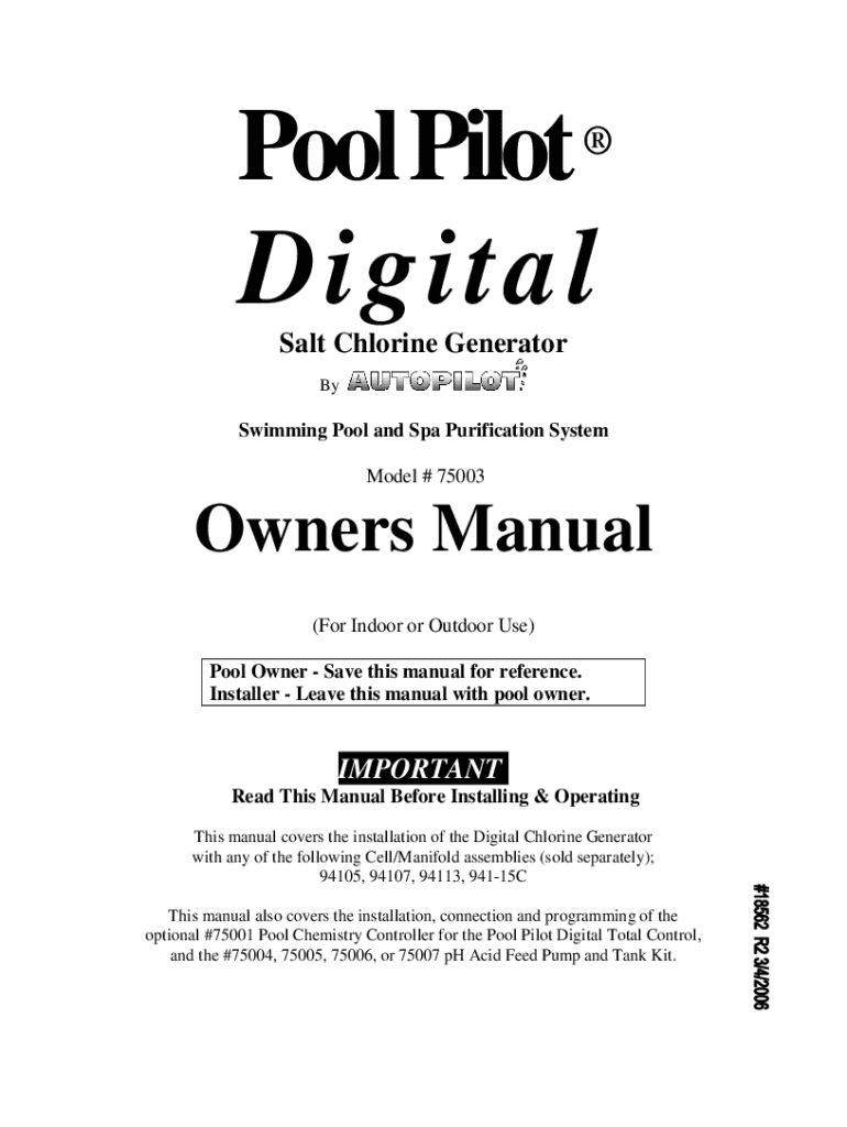 Fillable Online www.circupool.comsalt-chlorine-generator-poolSalt Chlorine GeneratorPool ...