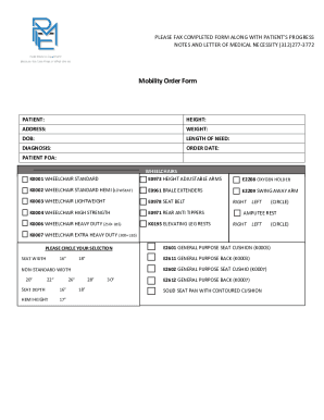 Fillable Online Mobility Order Form - Webflow Fax Email Print - pdfFiller