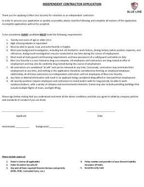 Fillable Online Thank you for applying to Blue Line Security for ...