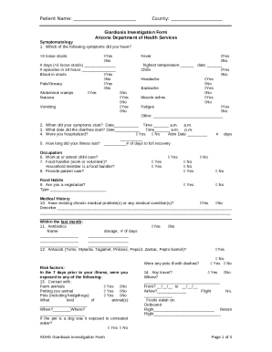 AZDHS Epidemiology & Disease Control Doc Template | pdfFiller