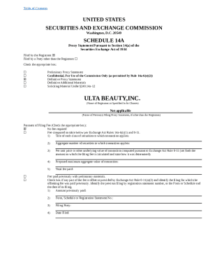 Ulta Beauty, Inc. (. EDGAR Online Pro Doc Template | pdfFiller
