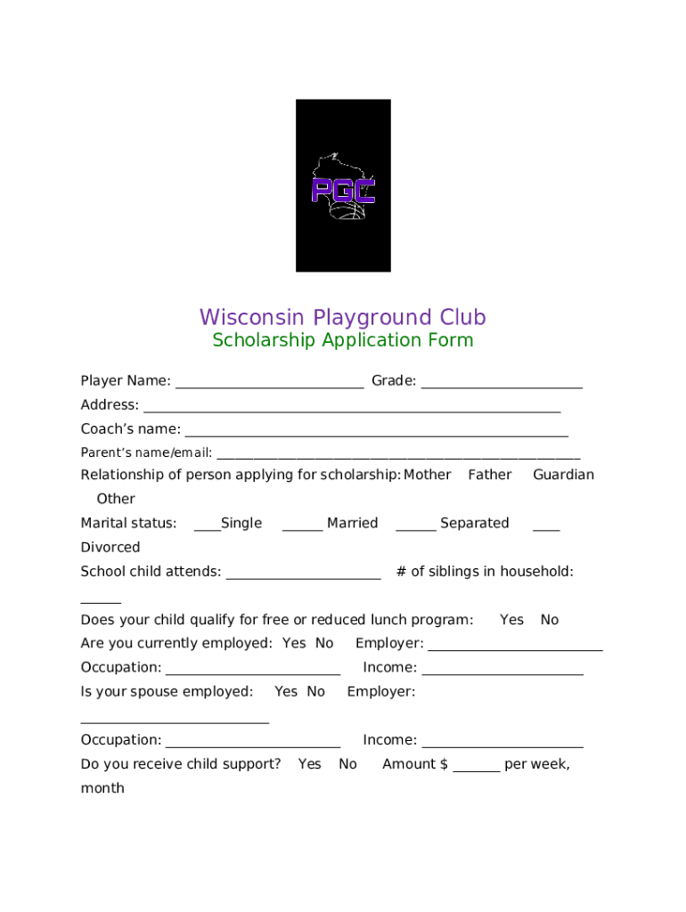 Wisconsin Playground Club Doc Template | pdfFiller