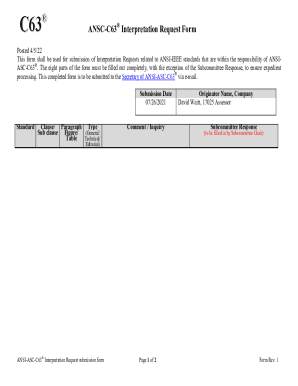 Fillable Online ANSC-C63 Interpretation Request Form Fax Email Print ...