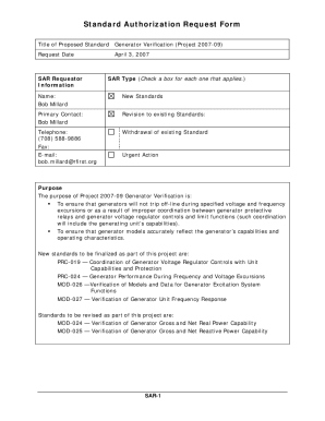 Fillable Online Standard Authorization Request Form - NAESB Fax Email ...