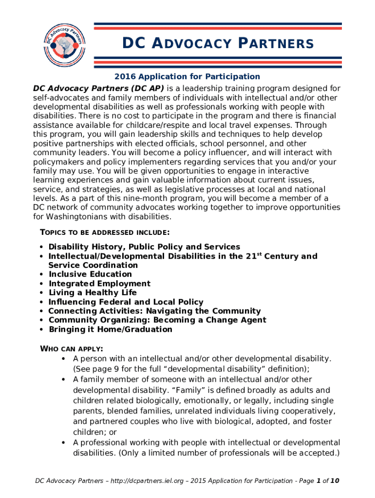 Federal Definition of Developmental Disabilities - dds dc Doc Template ...
