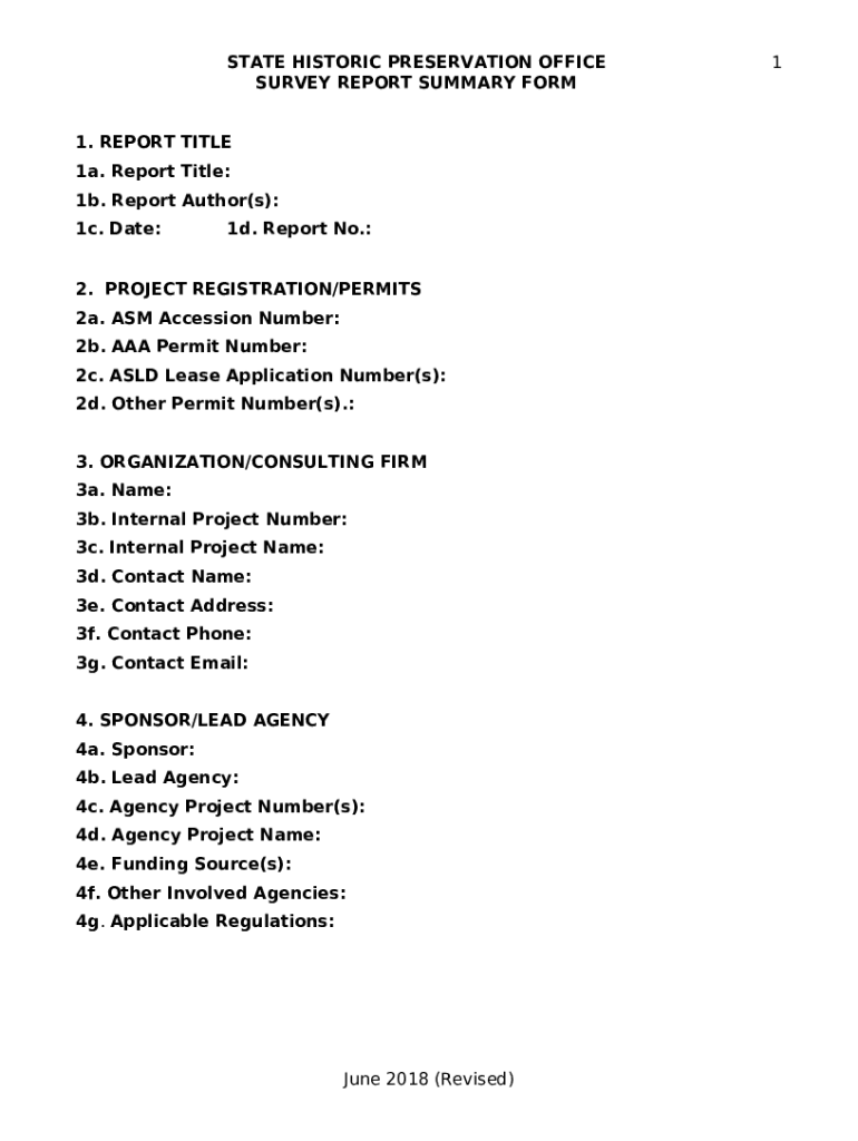 STATE HISTORIC PRESERVATION OFFICE 1 SURVEY REPORT SUMMARY 1 ... Doc ...